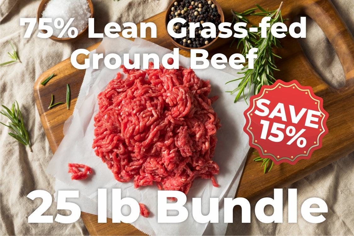 75% Ground Beef Bundle - 25 lbs