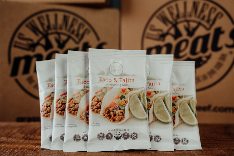 Primal Palate Taco & Fajita Seasoning Mix - 6 Pk | US Wellness Meats